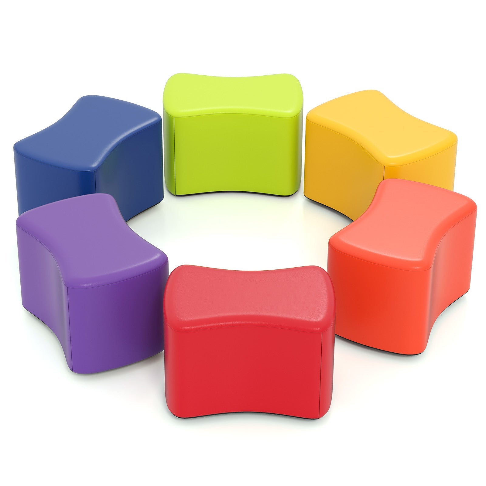 6 PCS Modular Stool Set, Butterfly Stools for Kids Rooms, Classrooms,