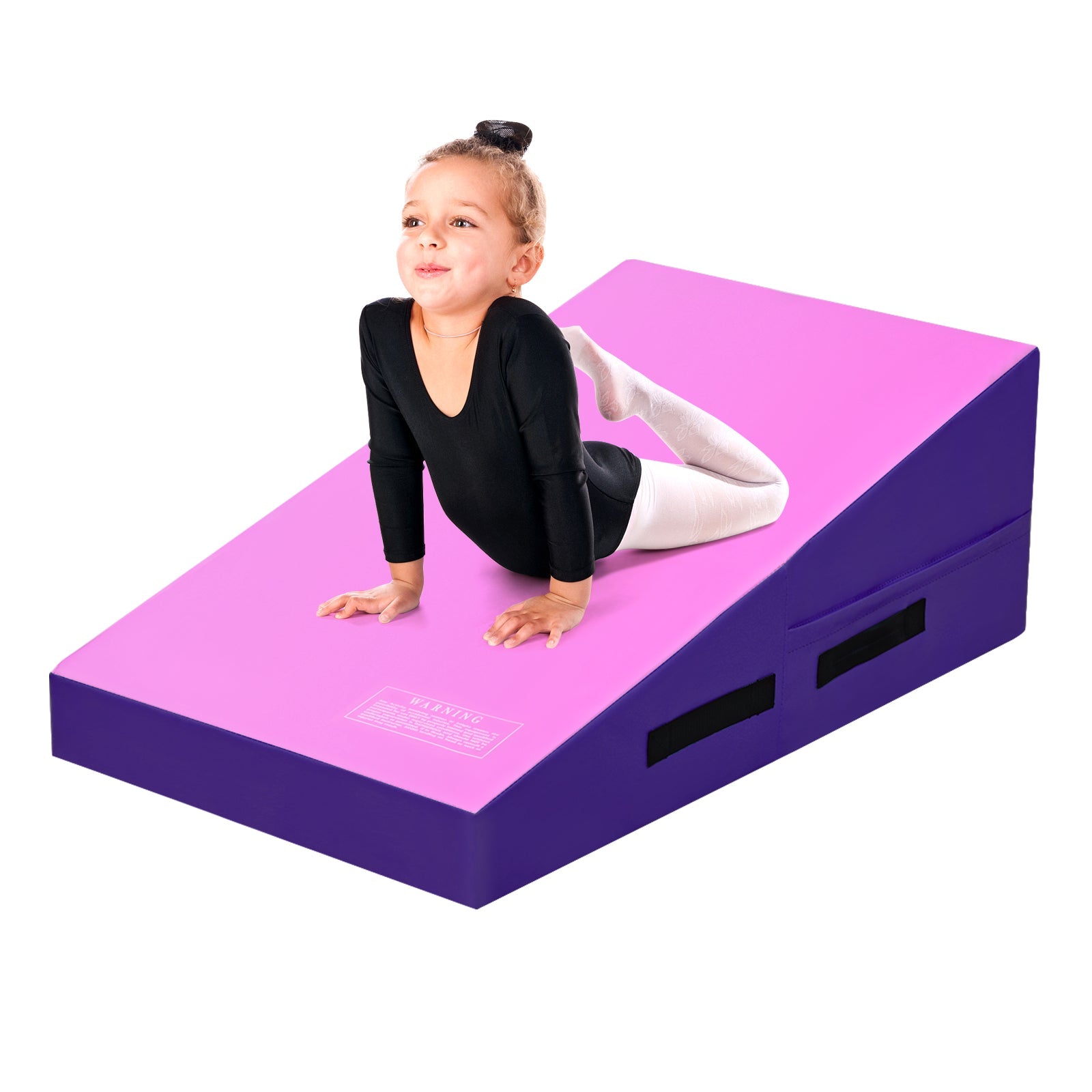 Incline Gymnastics Mat, Gym Fitness Skill Shape Tumbling Mat with Carr
