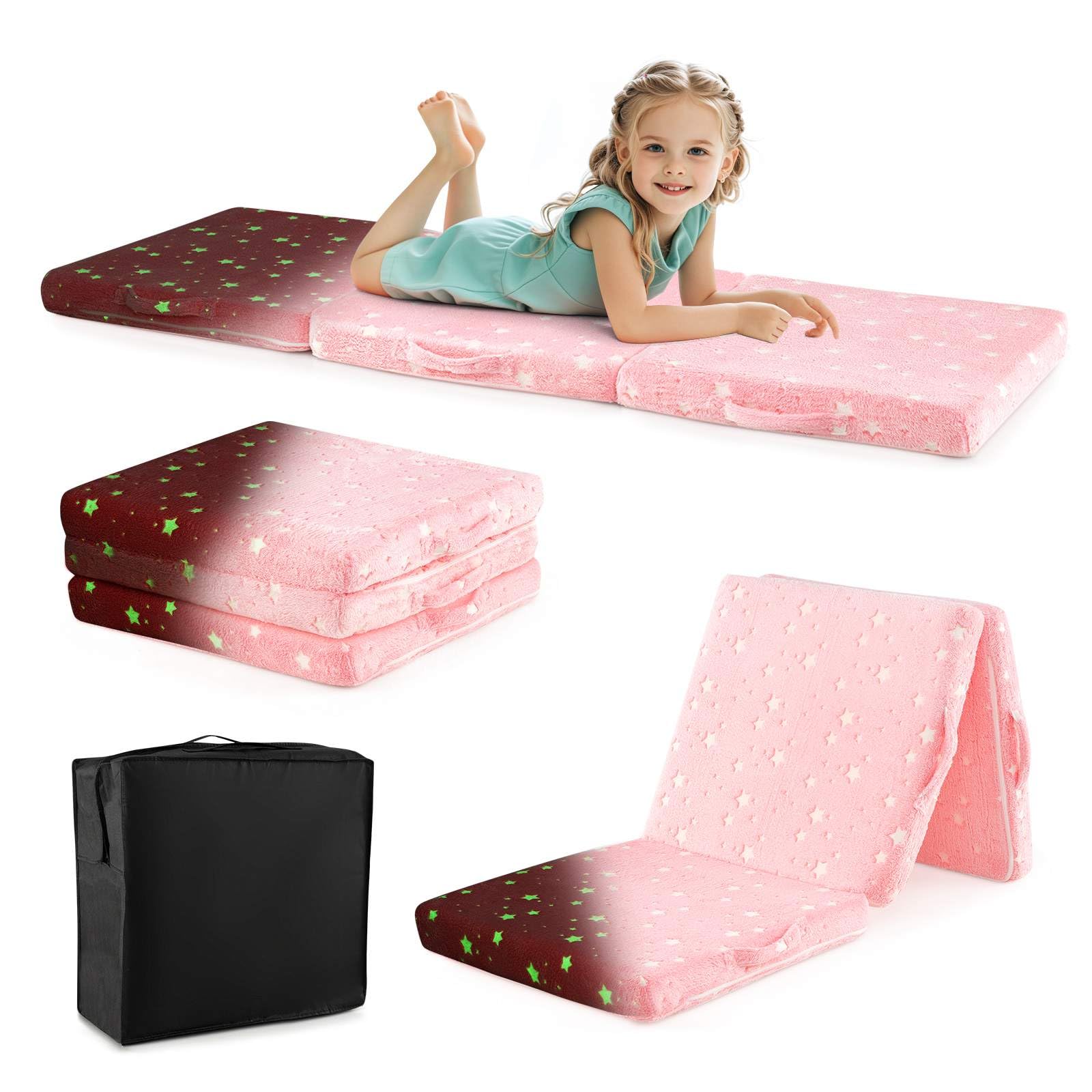 Foldable Floor Mattress for Kids, Glow in The Dark Toddler Floor Nap M