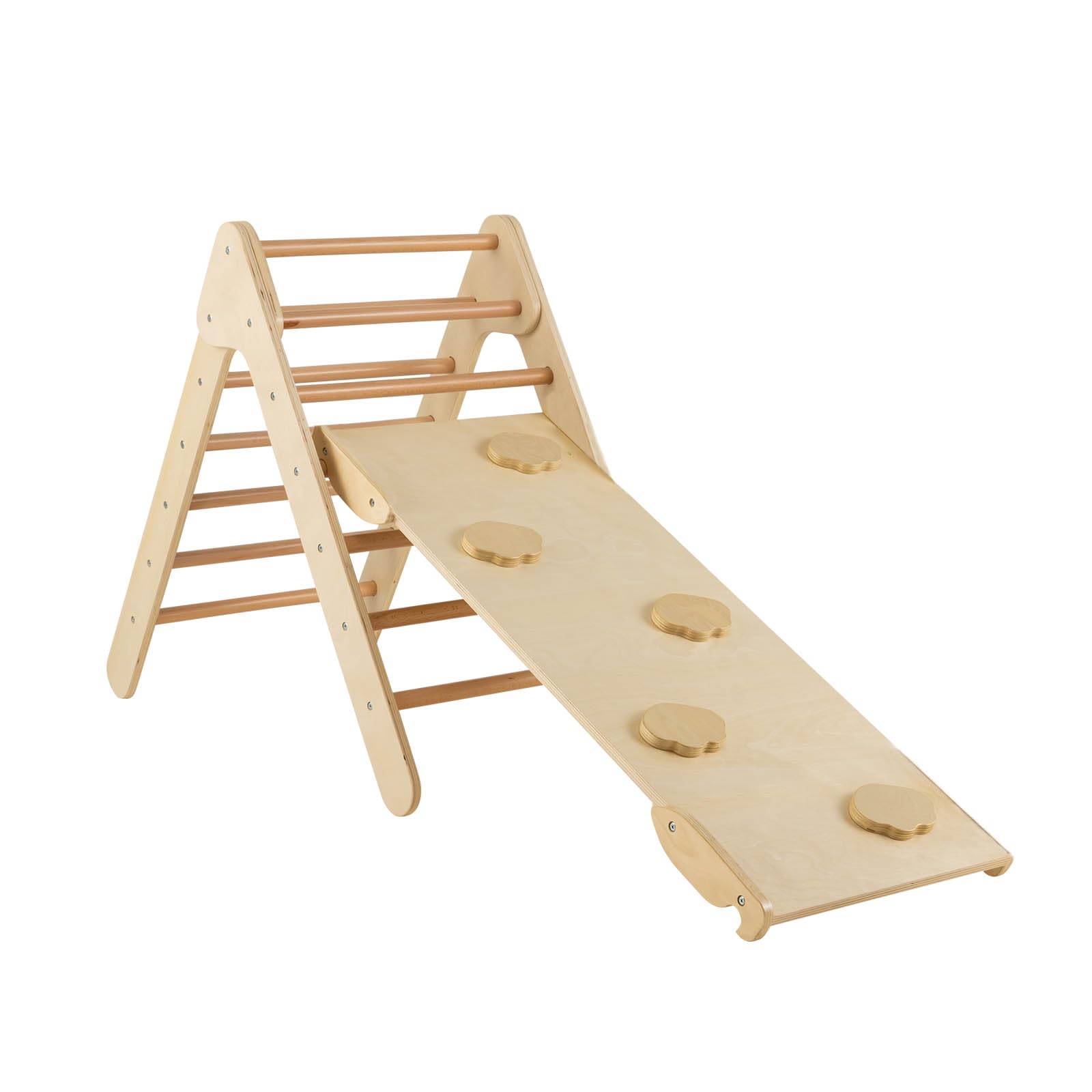 HONEY JOY Wooden Climbing Triangle Ladder for Kids, Children Montessor