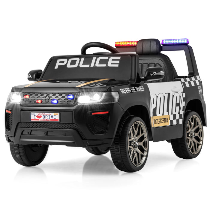 Kids Ride on Police Car, 12V Electric Battery Powered Cop Car w/Remote ...